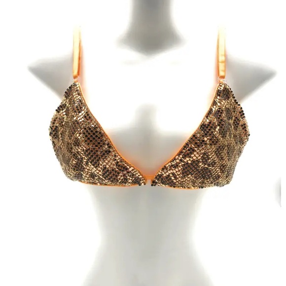 Intimates & Sleepwear | Sequin Gold Triangle Bralette | Poshmark